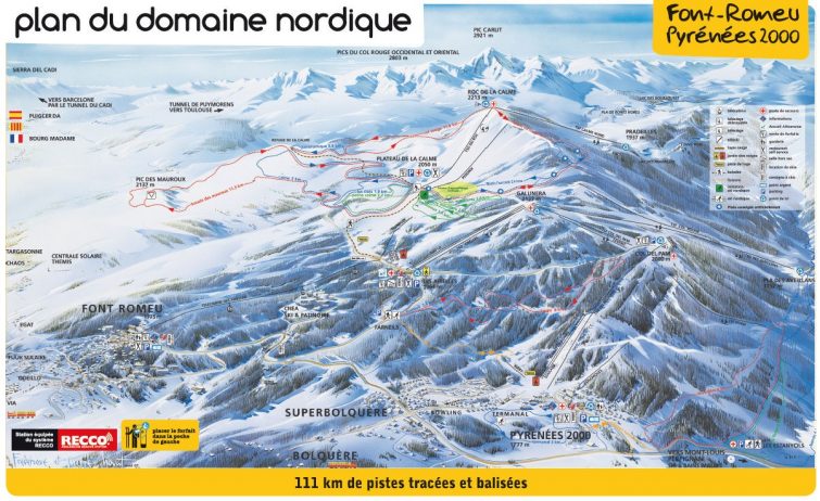 Cartes et plans détaillés de la station de ski de Font Romeu